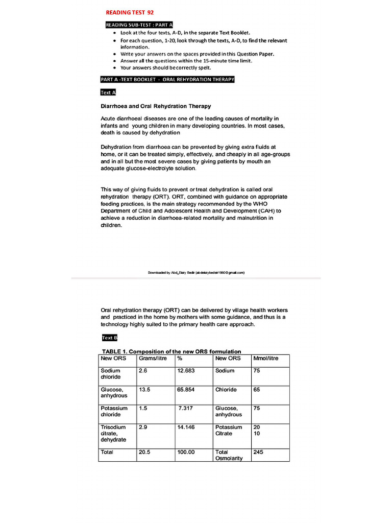 Reading Test (Final) | PDF