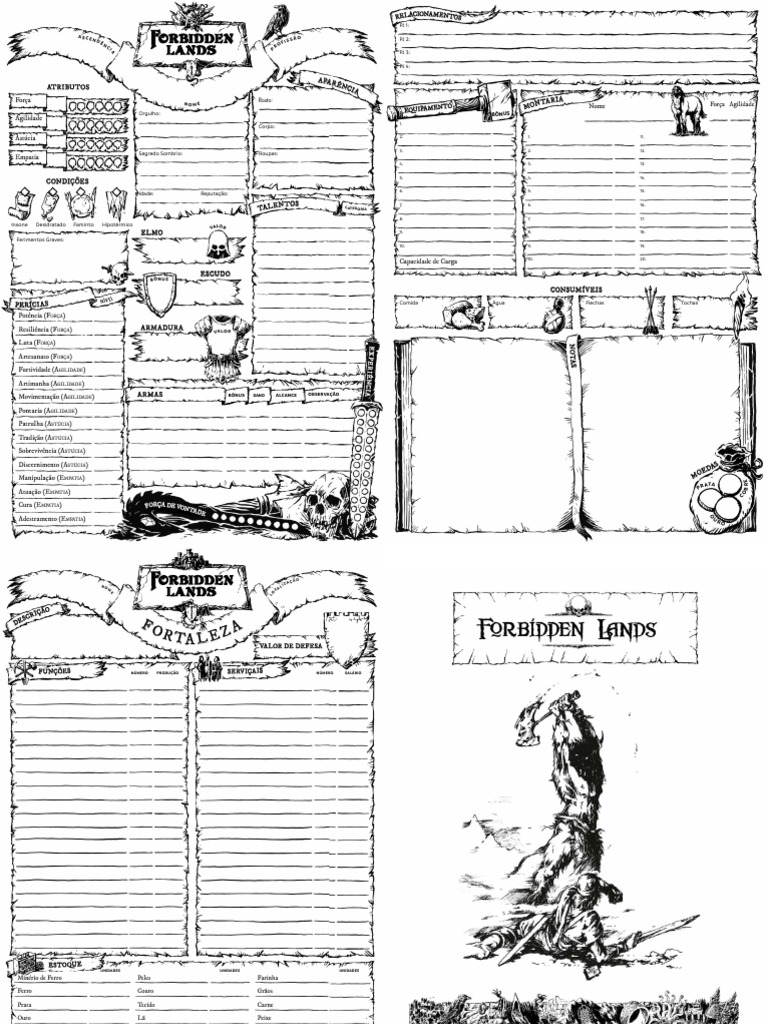 Forbidden Lands Ficha Aprimorada | PDF