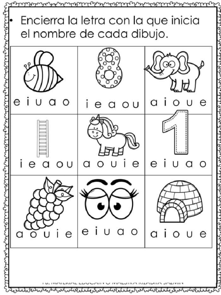 Encerrar La Letra Sonido Inicial | PDF