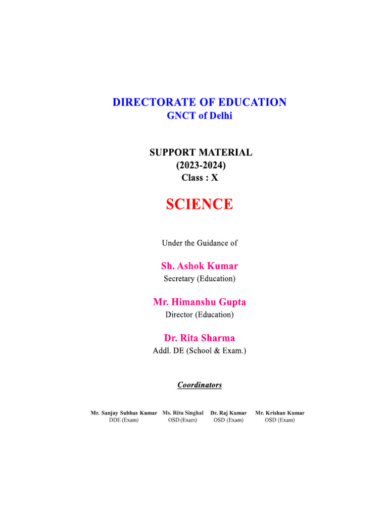 Class 10th Science Support Material | PDF