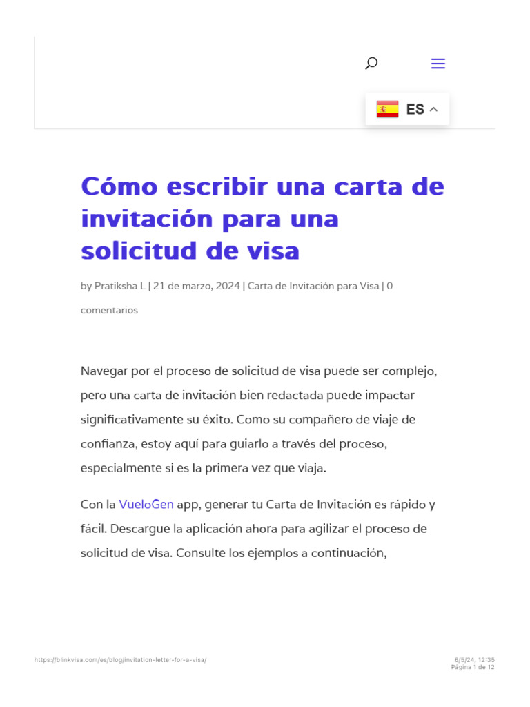 Cómo escribir una carta de invitación para una solicitud de visa - flashvisa.com | PDF