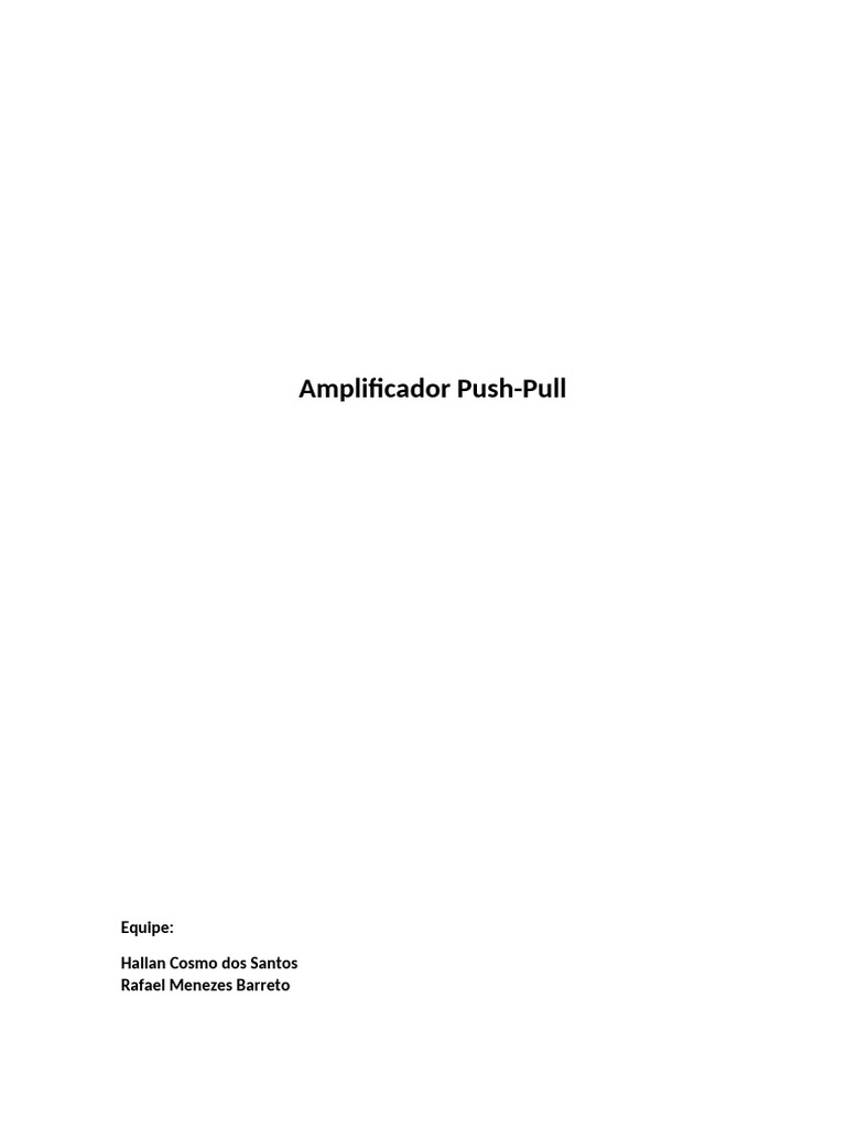 Relatorio Amplificador Push Pull | PDF