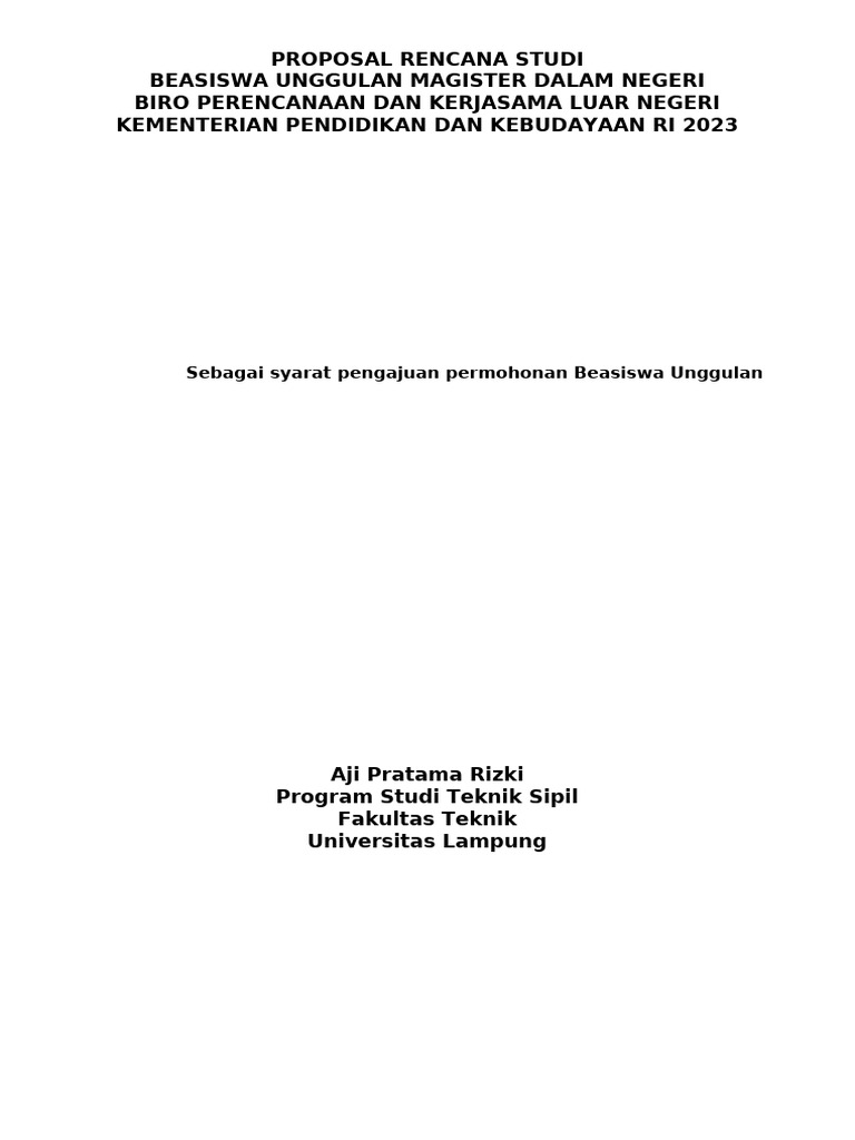 Proposal Rencana Studi Aji Pratama Rizki | PDF