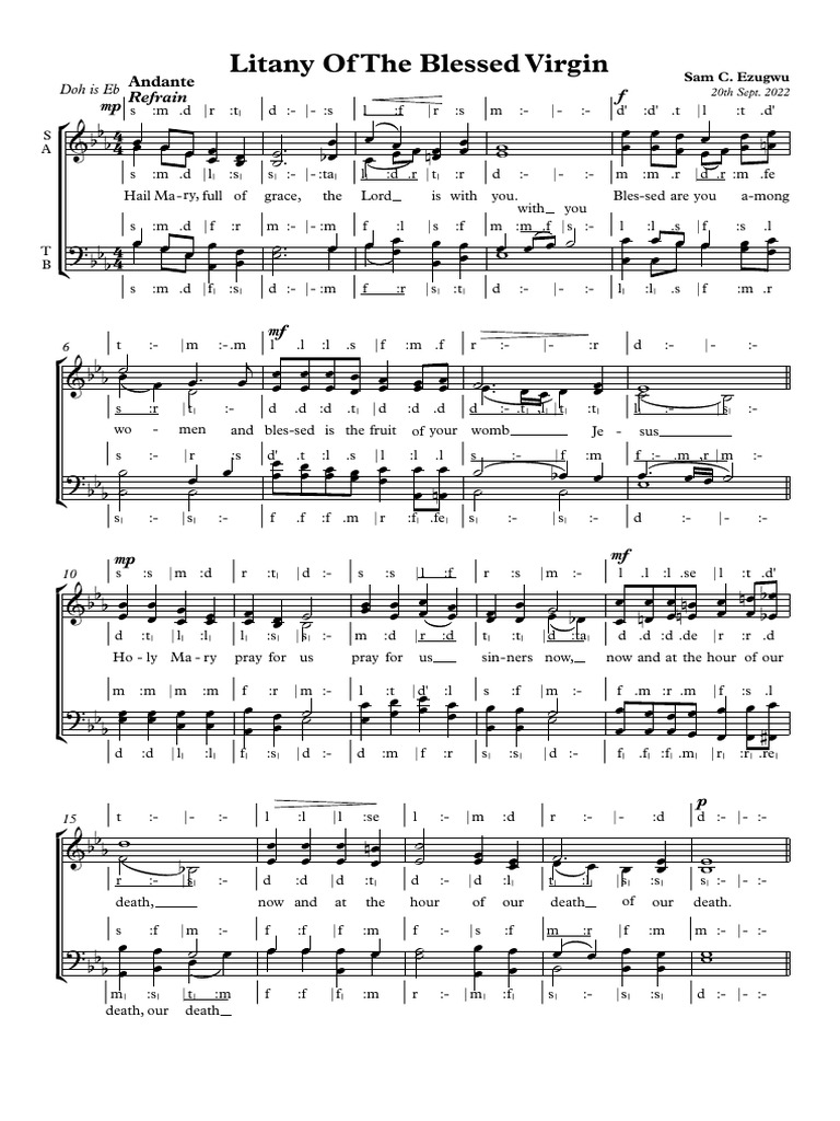 Litany of The Blessed Virgin | PDF