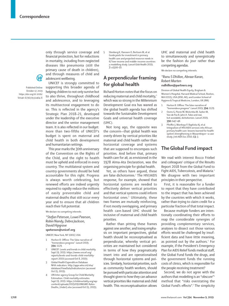 The Global Fund Impact Lancet | PDF