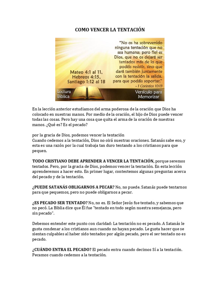 Como Vencer La Tentación | PDF