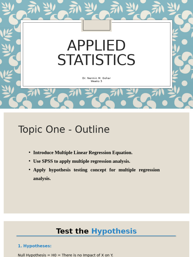 MBA Statistics - Week 5 | PDF