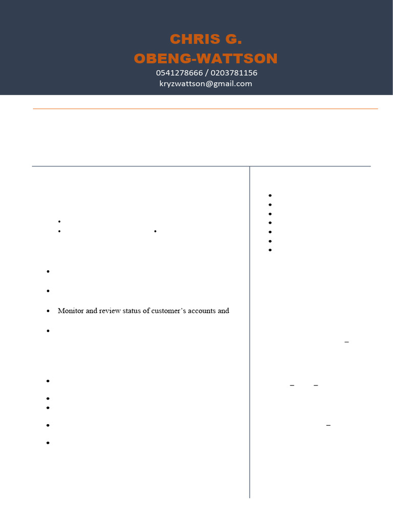 Chris G. Obeng-Wattson CV | PDF | Economies | Business Economics