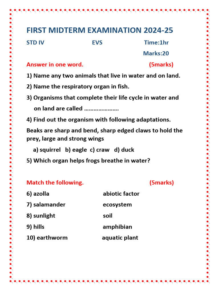 First Midterm Examination 2024.PDF Evs | PDF