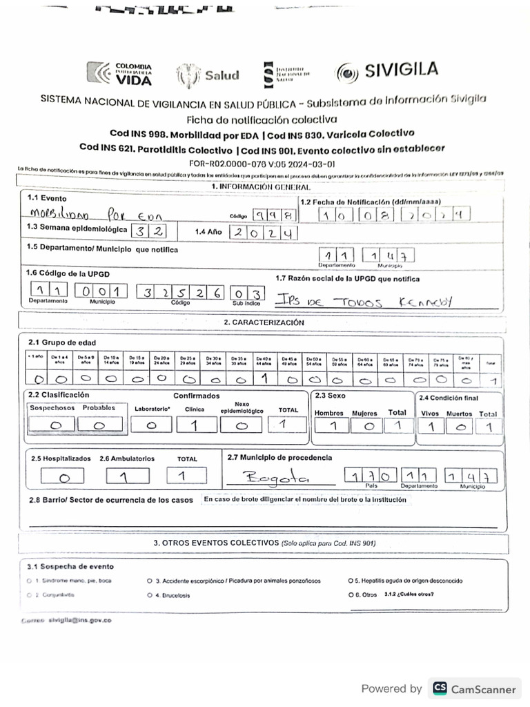 Ficha Epidemiologica Semana 32 Eda | PDF