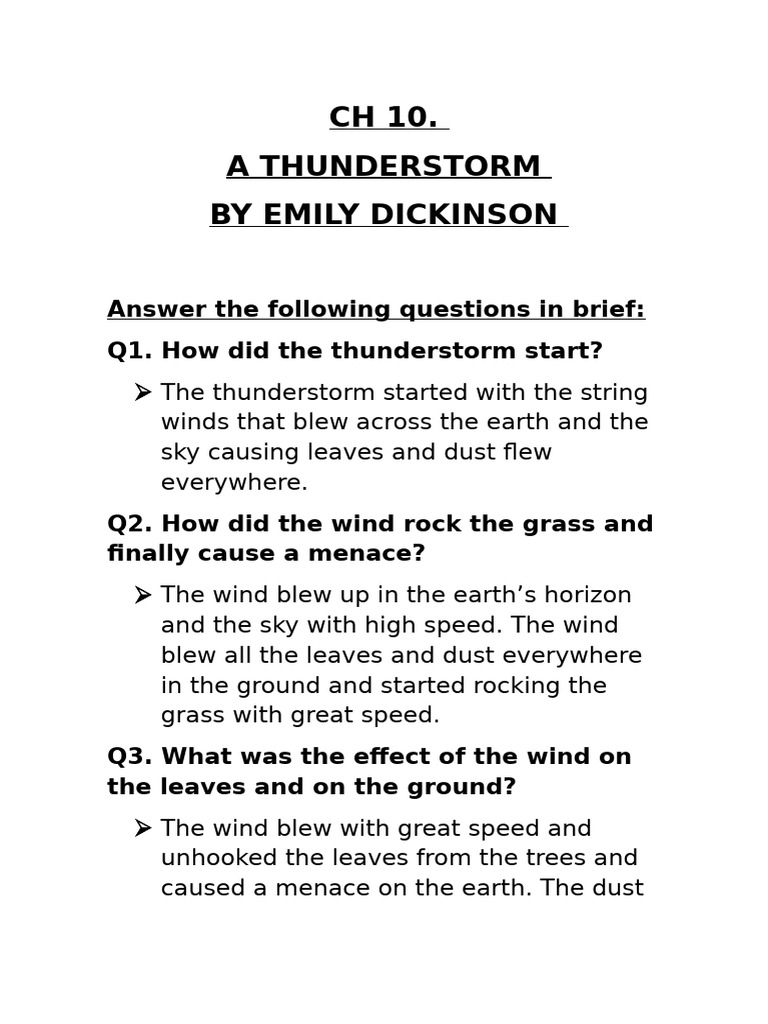 A Thunderstorm | PDF