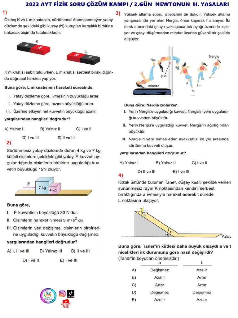 2.gã N Newtonun Hareket Yasalari | PDF