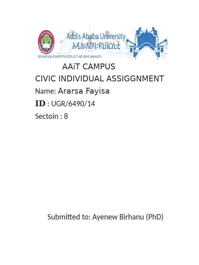 Civics Assignments Aait | PDF