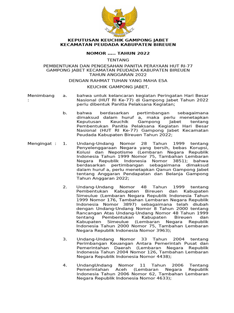 SK Panitia HUT RI | PDF