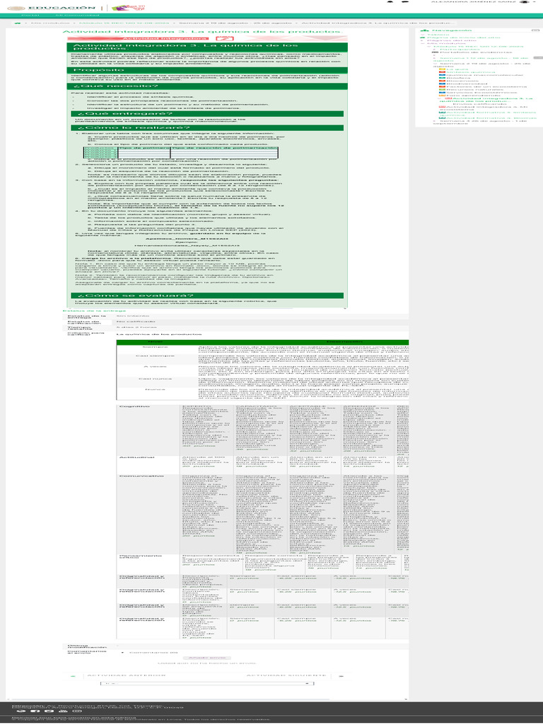 Módulo 15 REC 120 12-08-2024 - Actividad Integradora 3. La Química de Los Productos | PDF ...