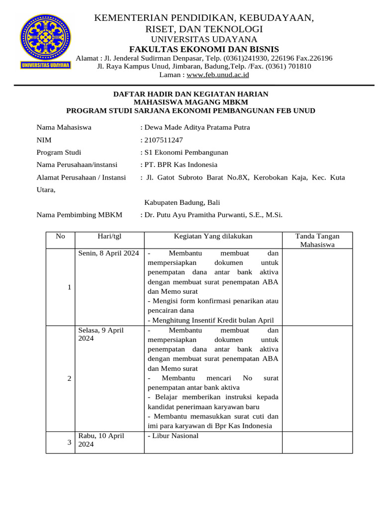 Minggu 5 - LogBook - Dewa Aditya - Salin | PDF