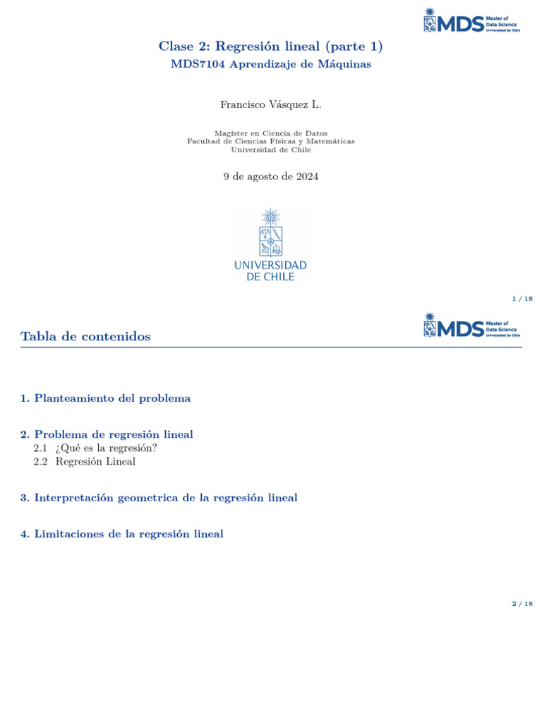 Clase 2 Regresi N Lineal Parte 1 | PDF