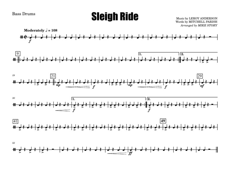 Sleigh Ride-Bass - Drums | PDF