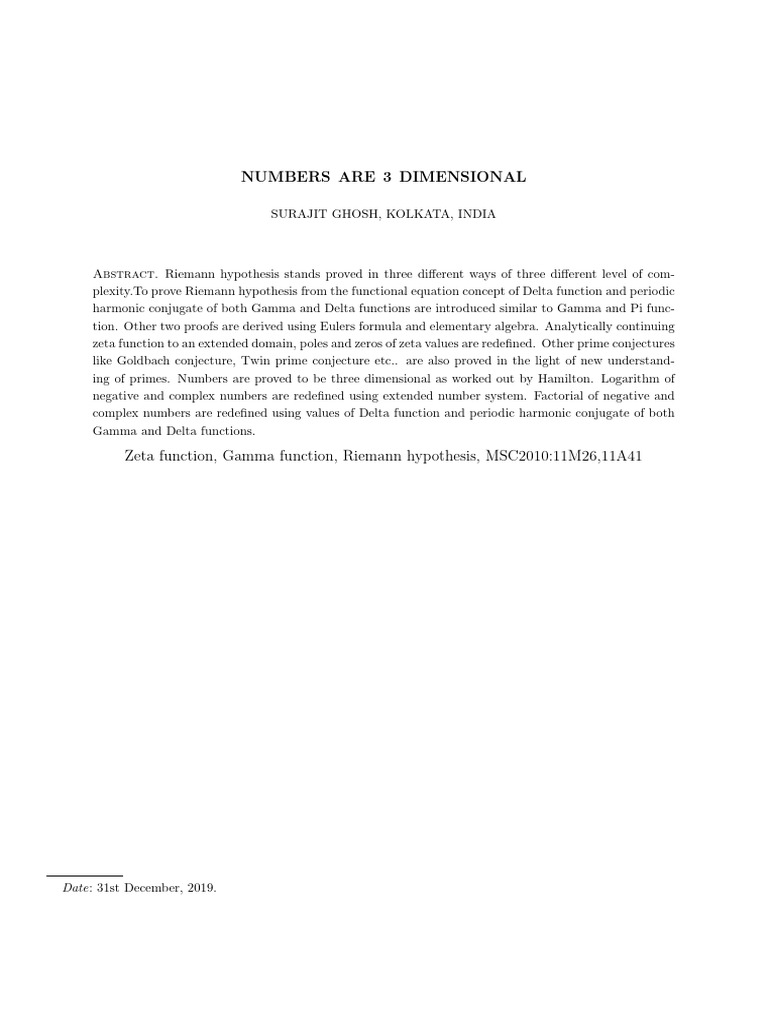 Numbers Are 3 Dimensional | PDF