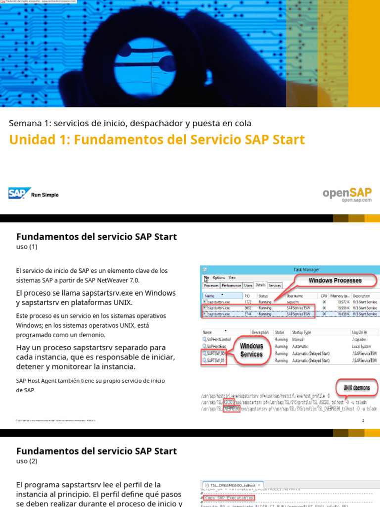 Fundamentals of The SAP Start Service Es | PDF