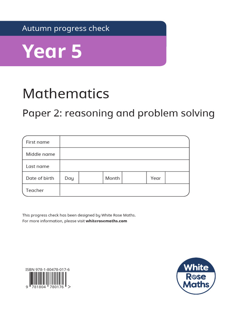Year 5 Autumn Paper 2 Reasoning 2022 Pdf Mathematics Numbers