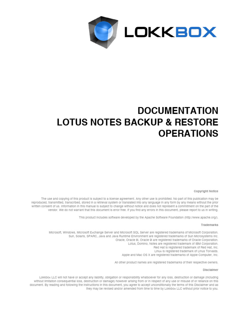 LokkBox Lotus Notes Backup and Restore | PDF