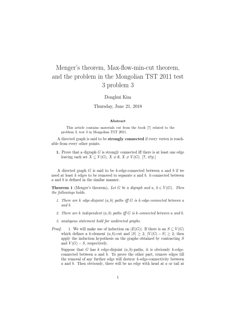 Max Flow Min Cut | PDF
