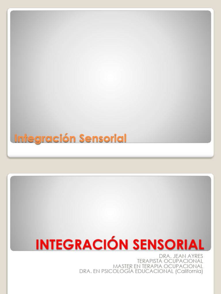 INTEGRACI N SENSORIAL Introducci N Teor A y Des Rdenes | PDF