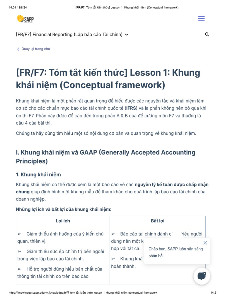 (FR - F7 - Tóm tắt kiến thức) Lesson 1 - Khung khái niệm (Conceptual ...