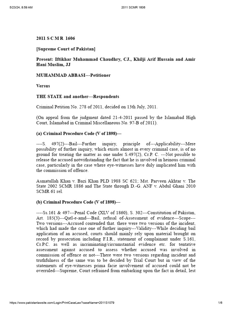 2011 SCMR 1606 | PDF