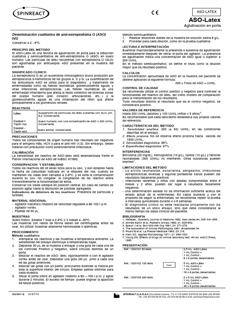 Spinreact ASO Latex | PDF