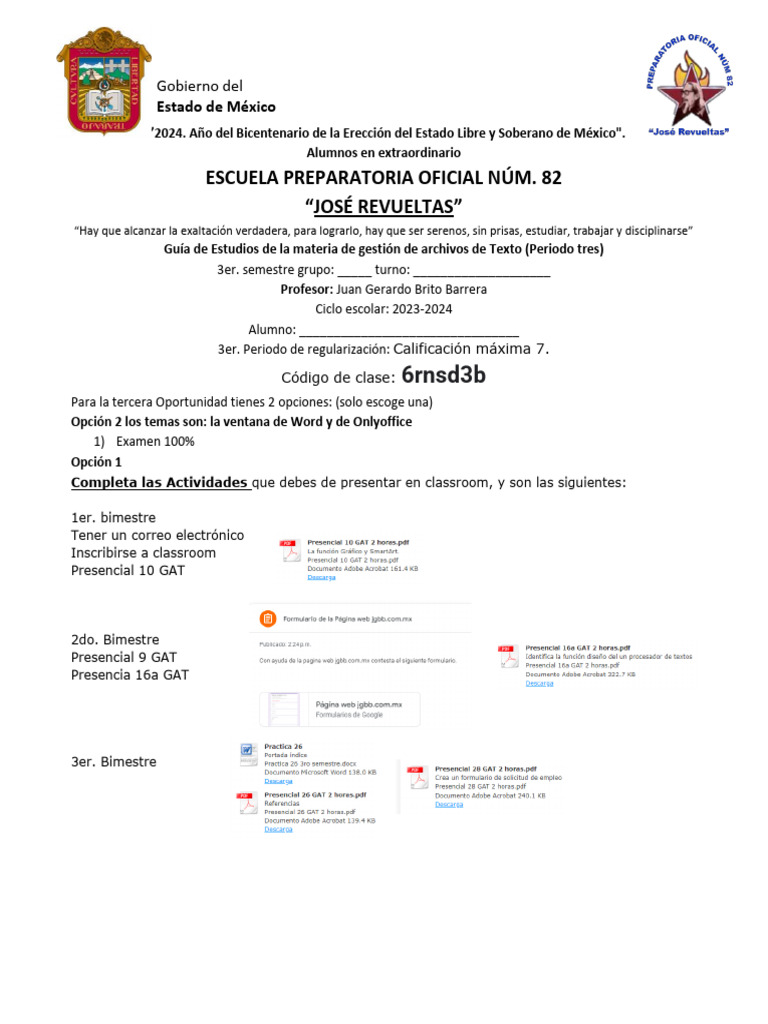 GUIA PARA EL EXTRAORDINARIO_3ra_vuelta_GAT_ 2024-1a | PDF