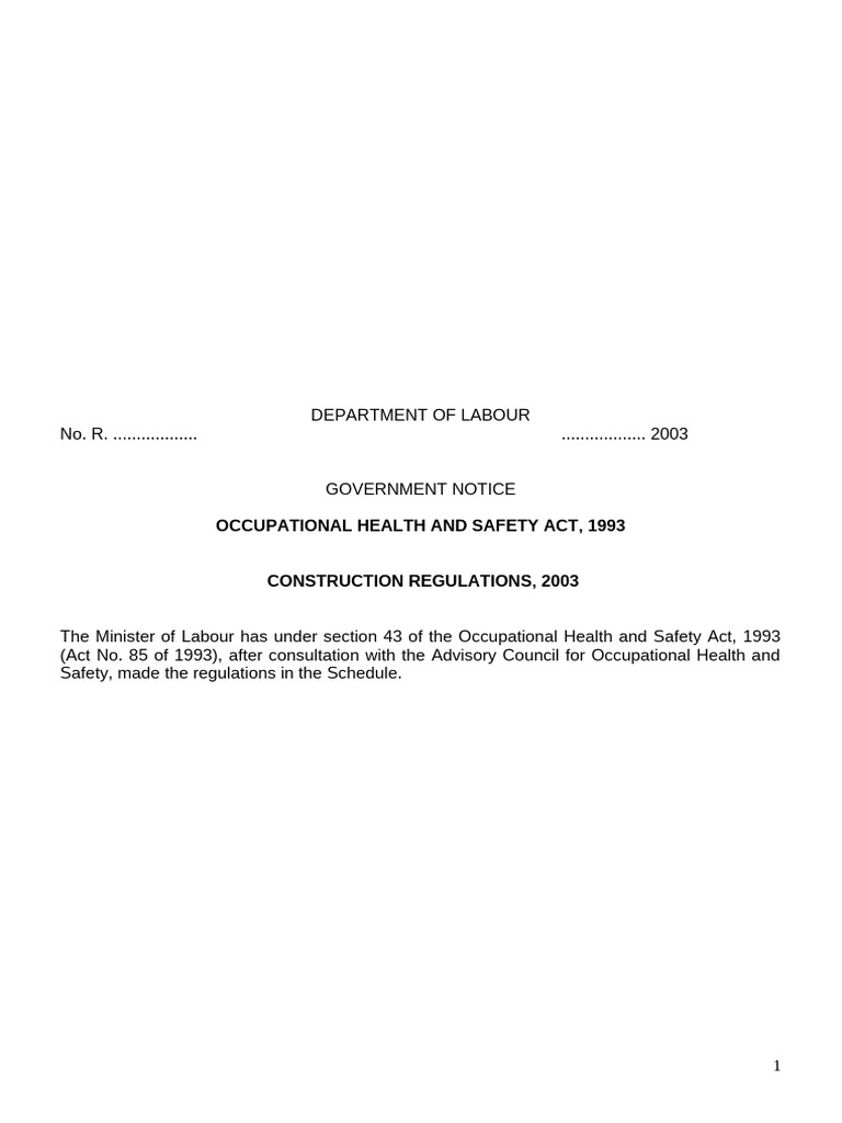 Construction Regulations Handout | PDF