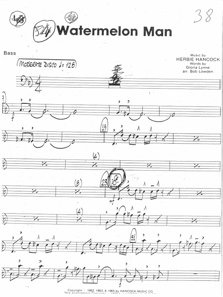 Watermelon Man (Bob Lowden) Bass | PDF