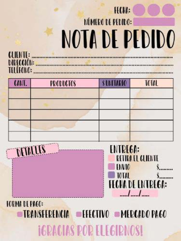 Ficha de Pedidos para Hacer Talonarios | PDF