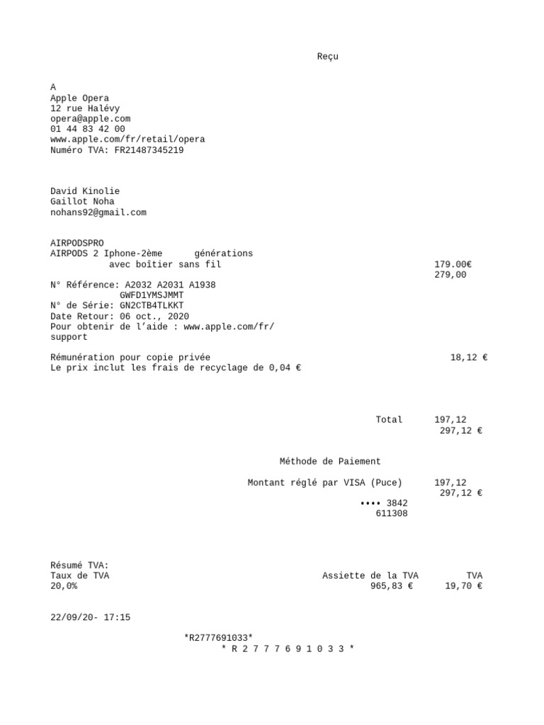 Facture Apple | PDF