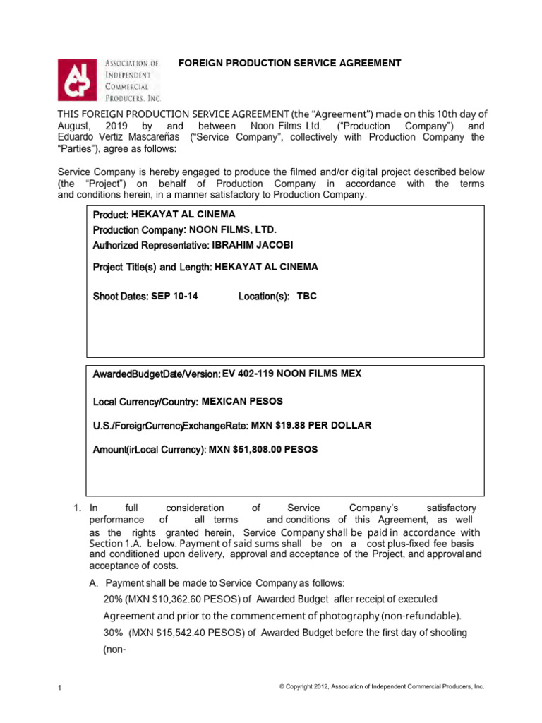 AICP Services Agreement DEFINITIVE | PDF