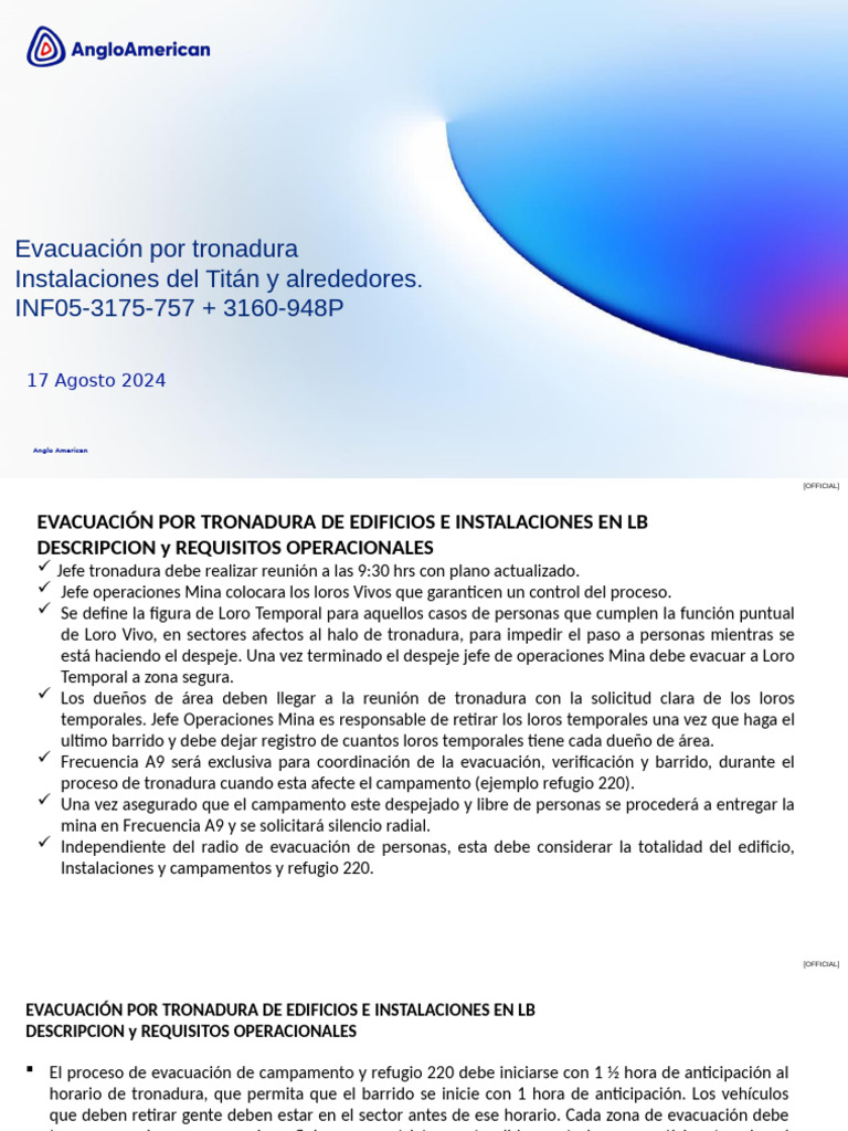 Protocolo Tronadura INF05-3175-757 17-08-24 | PDF