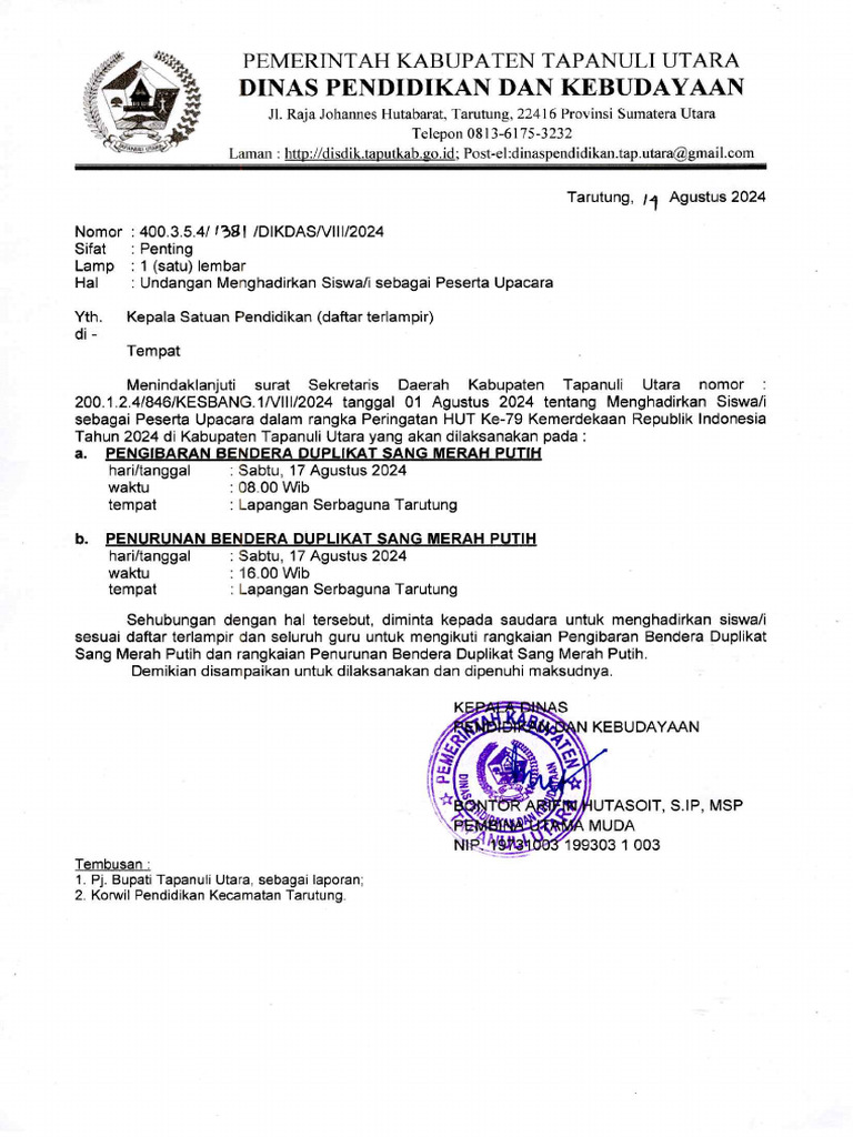 Undangan Upacara Hut Ri 79 Pdf