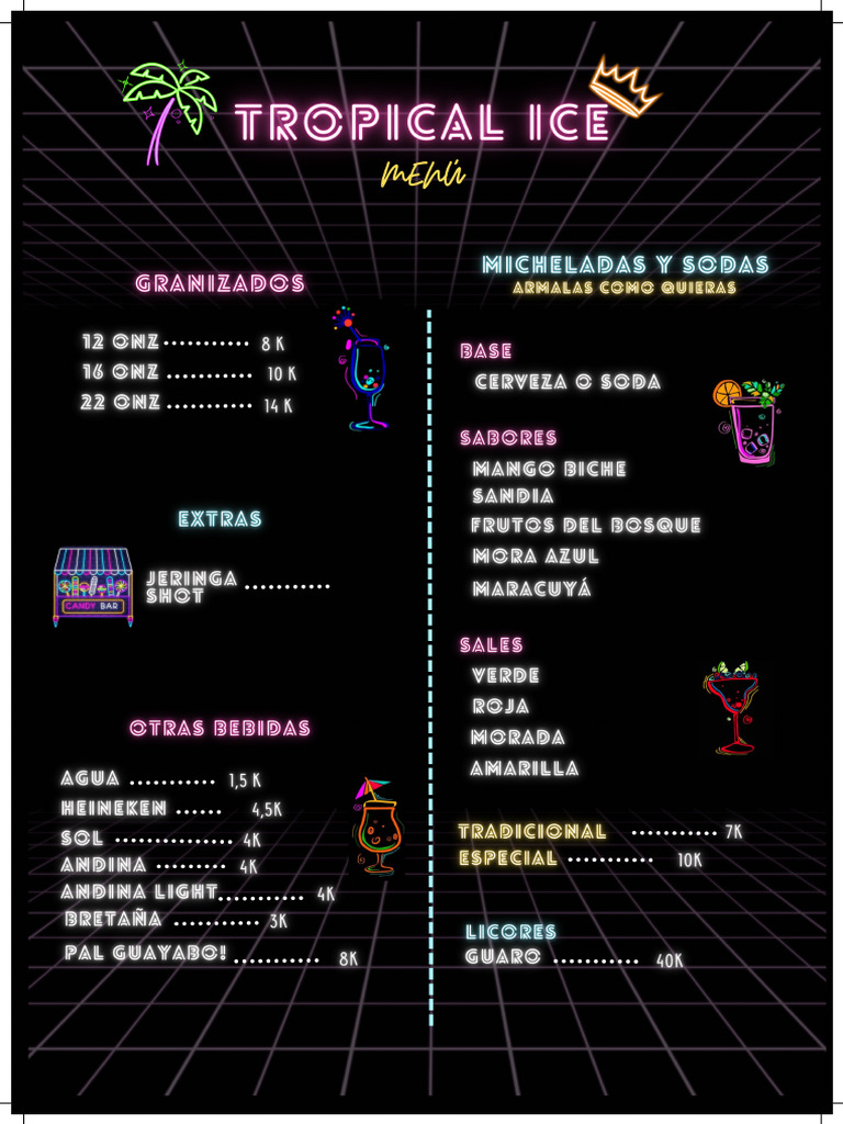 Menu Tropical Ice | PDF