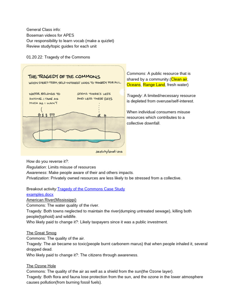 APES Notes: W3.22 | PDF | Social Science | Science & Mathematics