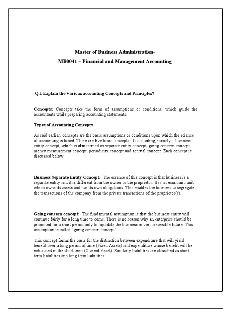 MB0041-Financial and Management Accounting | PDF | Business
