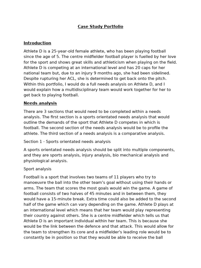 Athlete D Case Study Portfolio | PDF