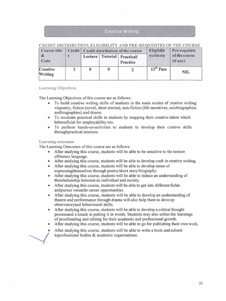 NEP SEC Creative Writing | PDF