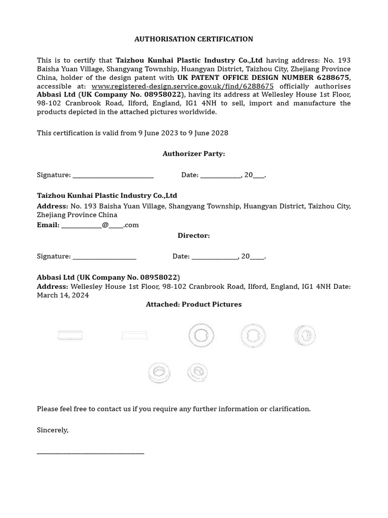 Authorization Certificate | PDF