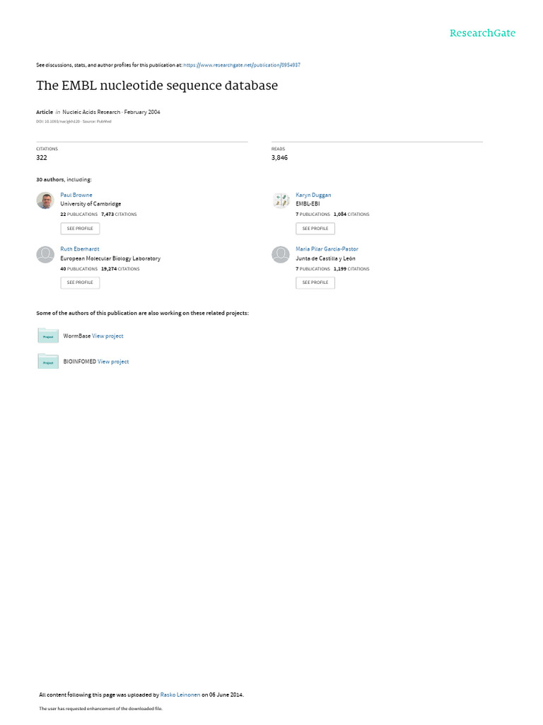 EMBL Database | PDF
