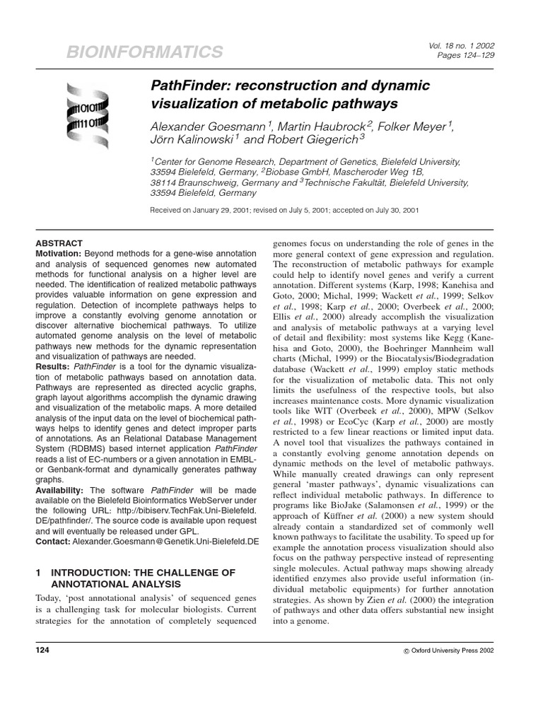Bioinformatics 18-1-124 | PDF