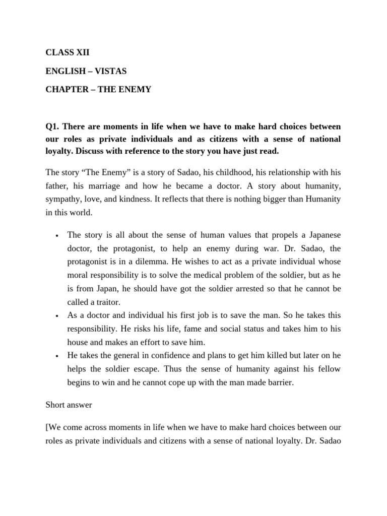 The Enemy Solved Questions | PDF The Enemy Solved Questions | PDF
