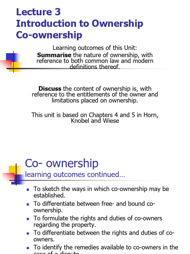 Owner &co Ownership 24 PDF | PDF