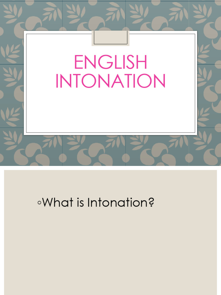 English INTONATION | PDF